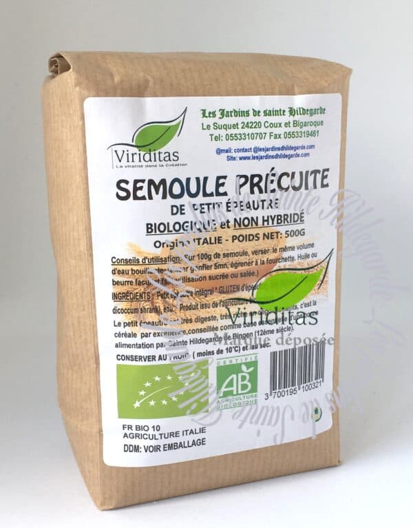 SEMOULE PRECUITE PEI BIO 500G* - Les Jardins de Sainte-Hildegarde