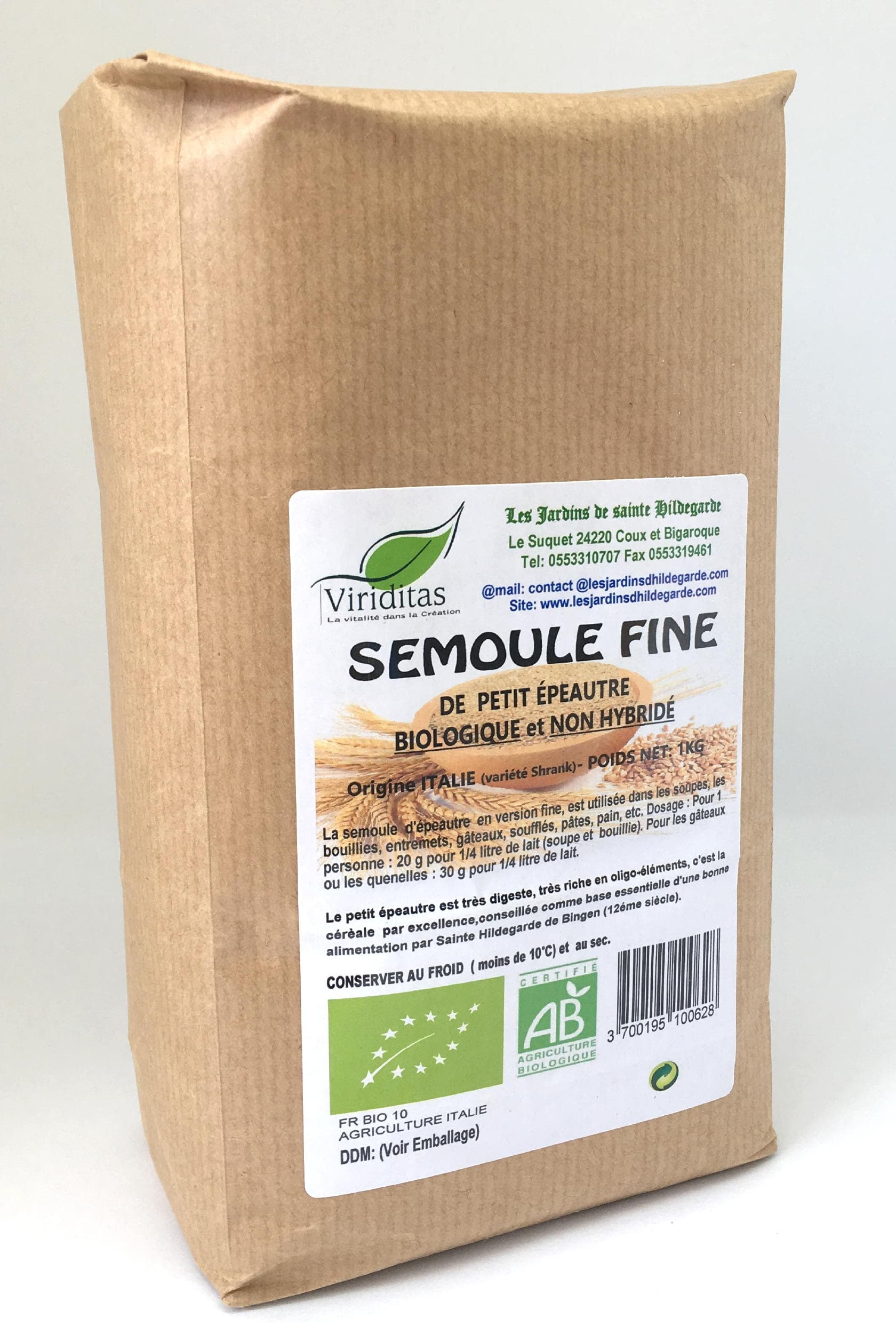 SEMOULE FINE FRAICHE PEI BIO 1KG* - Les Jardins de Sainte-Hildegarde